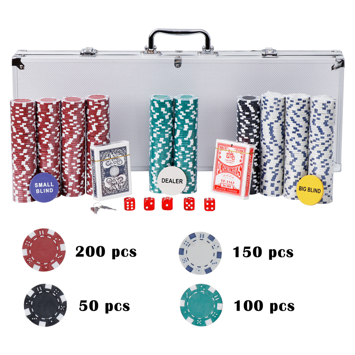 ZENY™ Pro Poker Chip Set with Carrying Case, Cards, Buttons and 500 Di ...