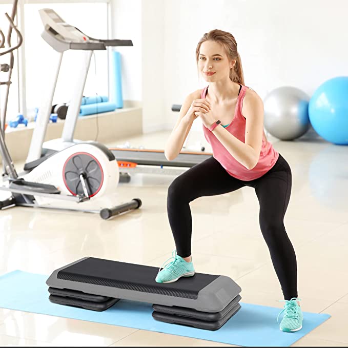 ZENY™ Exercise Aerobic Step Platform Adjustable Fitness Stepper with 4 ...