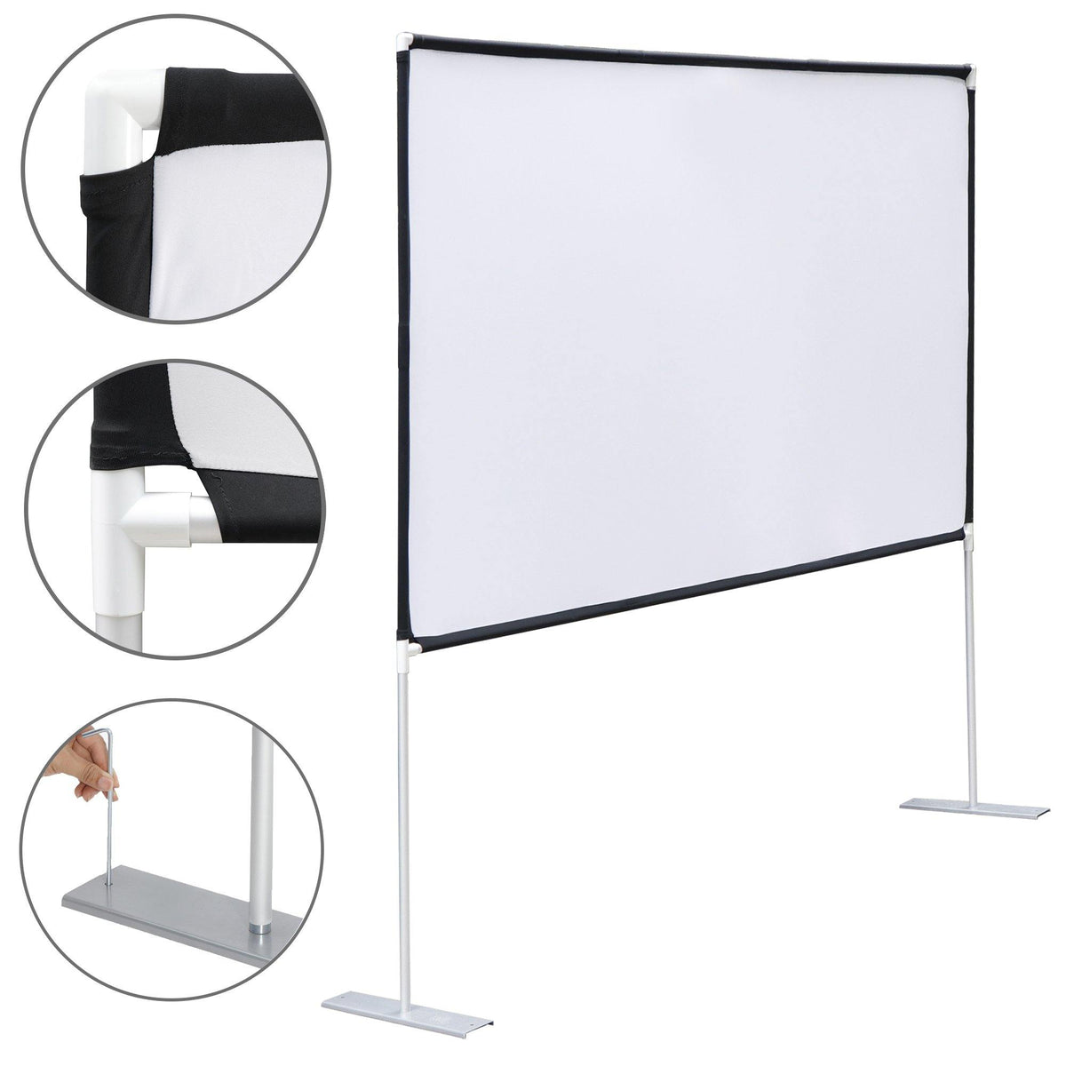 ZENY™ Projector Screen w/Stand 100" 16:9 HD 4K Rear/Front Projections ...