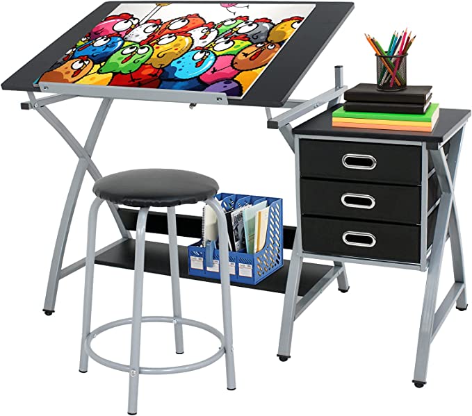 ZENY™ Adjustable Drawing Desk Drafting Table Folding Art Craft Table S ...